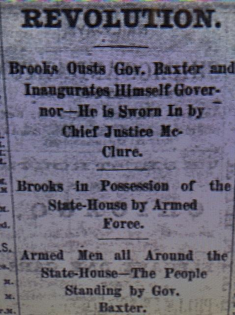 Little Rock Look Back: Brooks-Baxter War erupts 145 years ago today ...